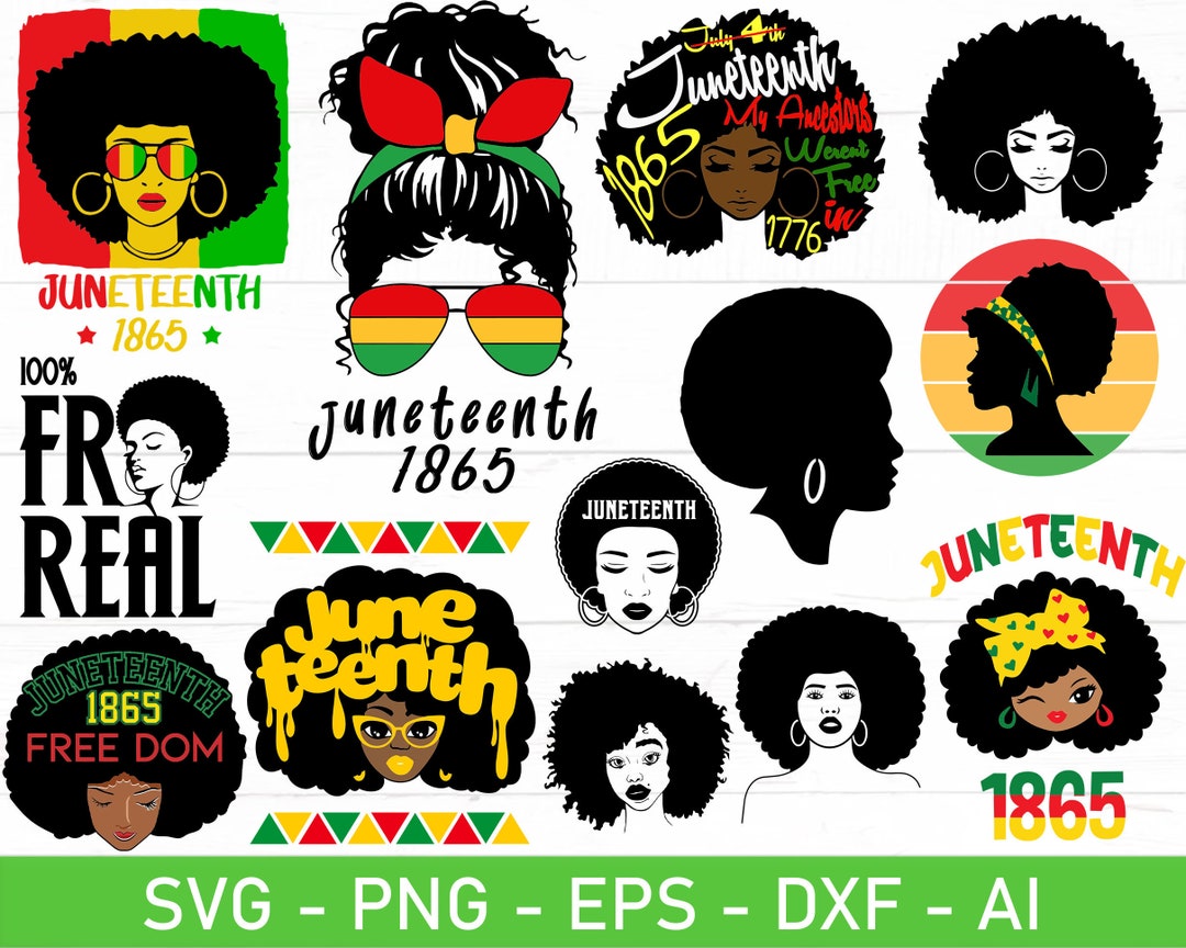 Juneteenth Girl Svg, Juneteenth Afro Girl Svg, 1865 Juneteenth Girl Svg ...