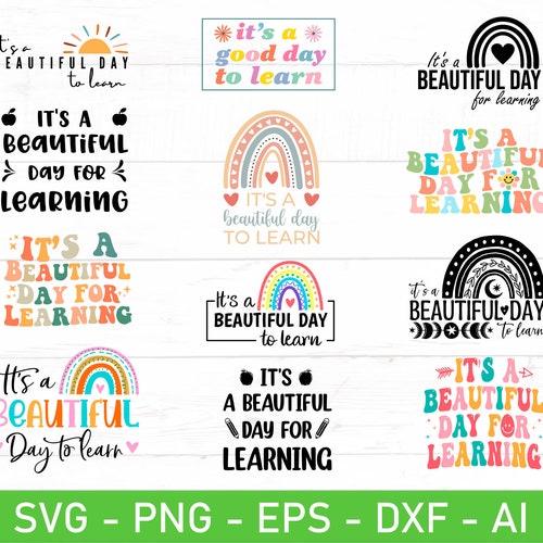 It's a Beautiful Day to Learn Svg Teacher Svg Teach Svg - Etsy