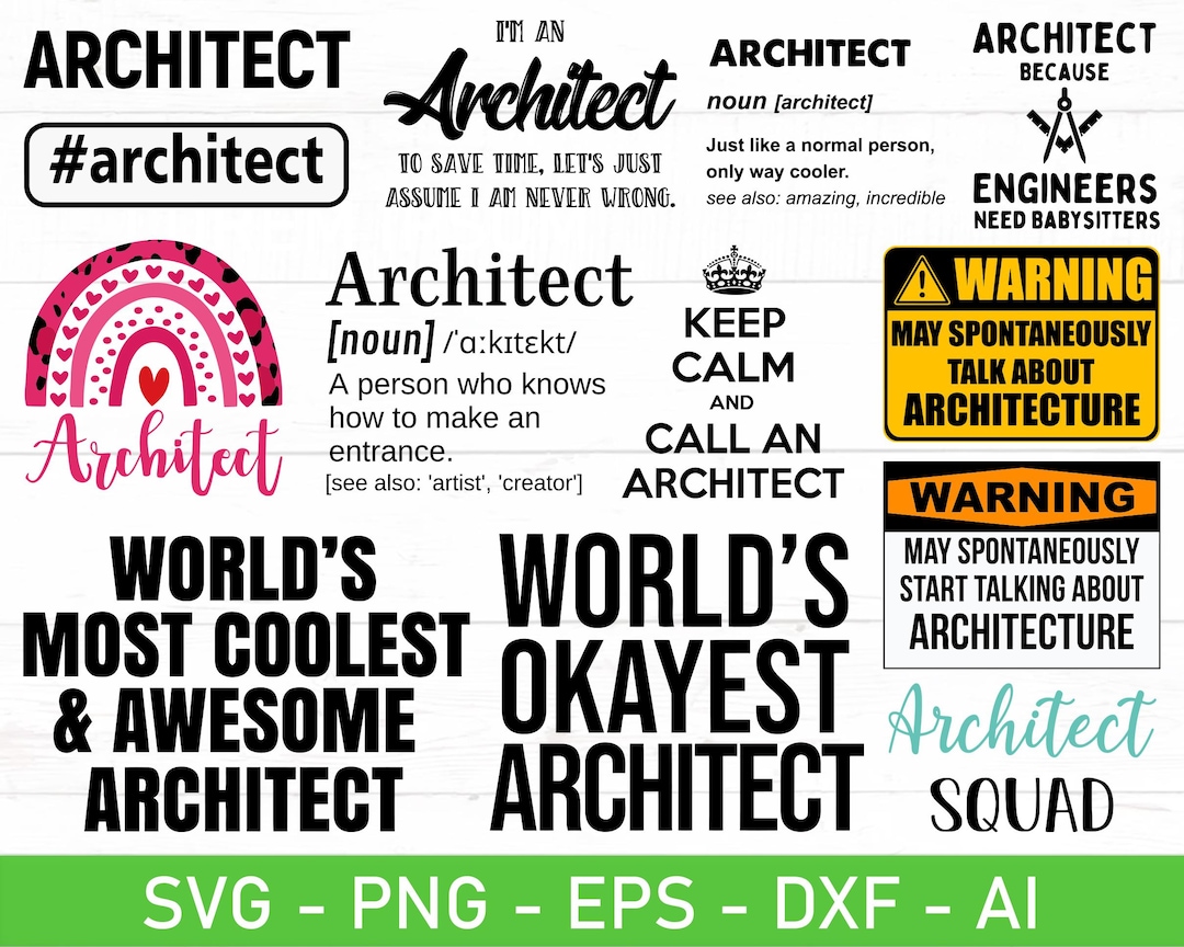 Architect Svg Png Bundle, Architecture Lover Svg, Architect Definition ...