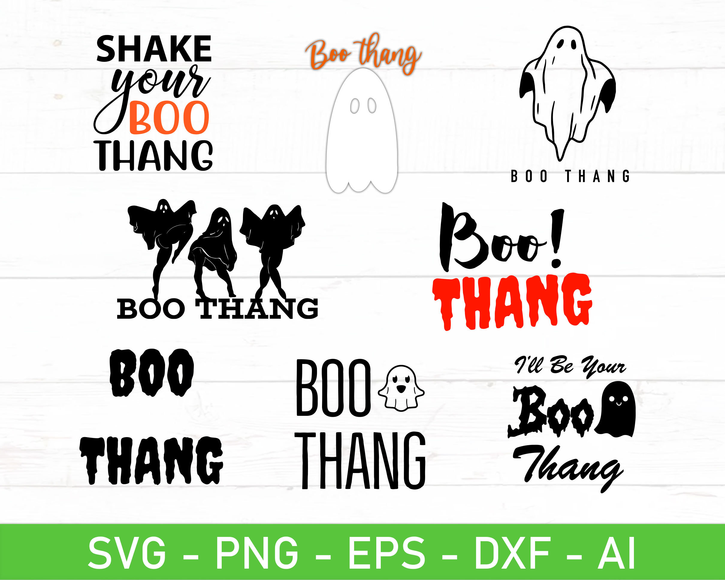 Boo Thang Svg Bundle Eps Dxf Ai Png Files for Cricut - Etsy