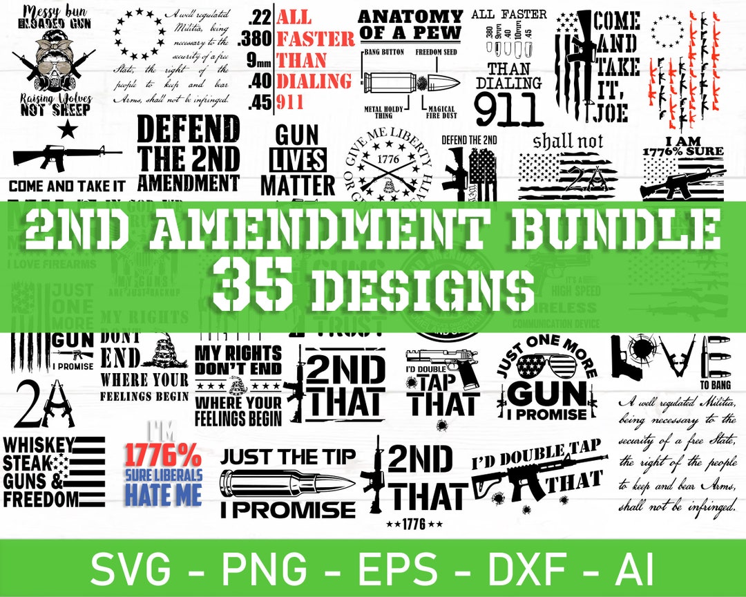 Big Bundle 2nd Amendment Svg, Second Amendment Svg, Gun Rights Svg, 2nd Amendment American Flag ...