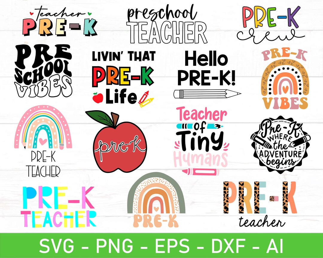 Pre-k Teacher Svg Png Bundle, Pre K Teacher Svg, Pre K Teacher Shirt ...