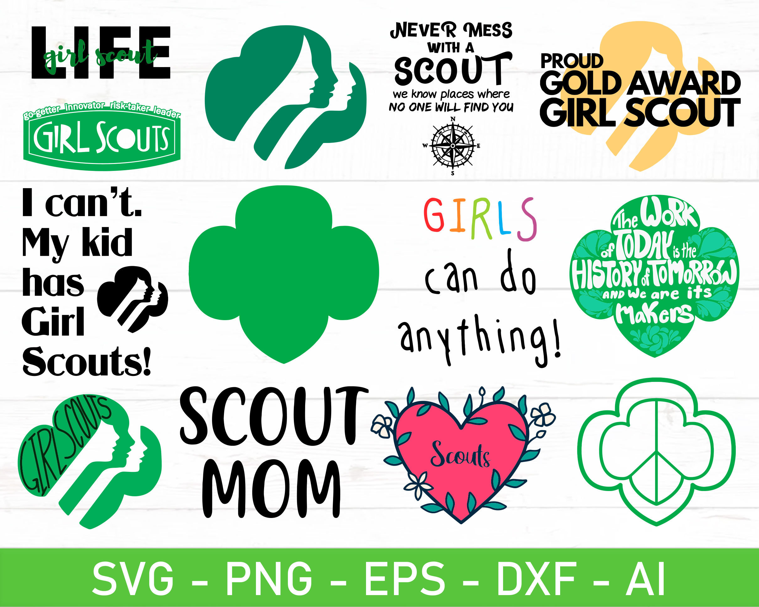 Girl Scouts Svg Bundle Eps Dxf Ai Png Files For Cricut Etsy Australia