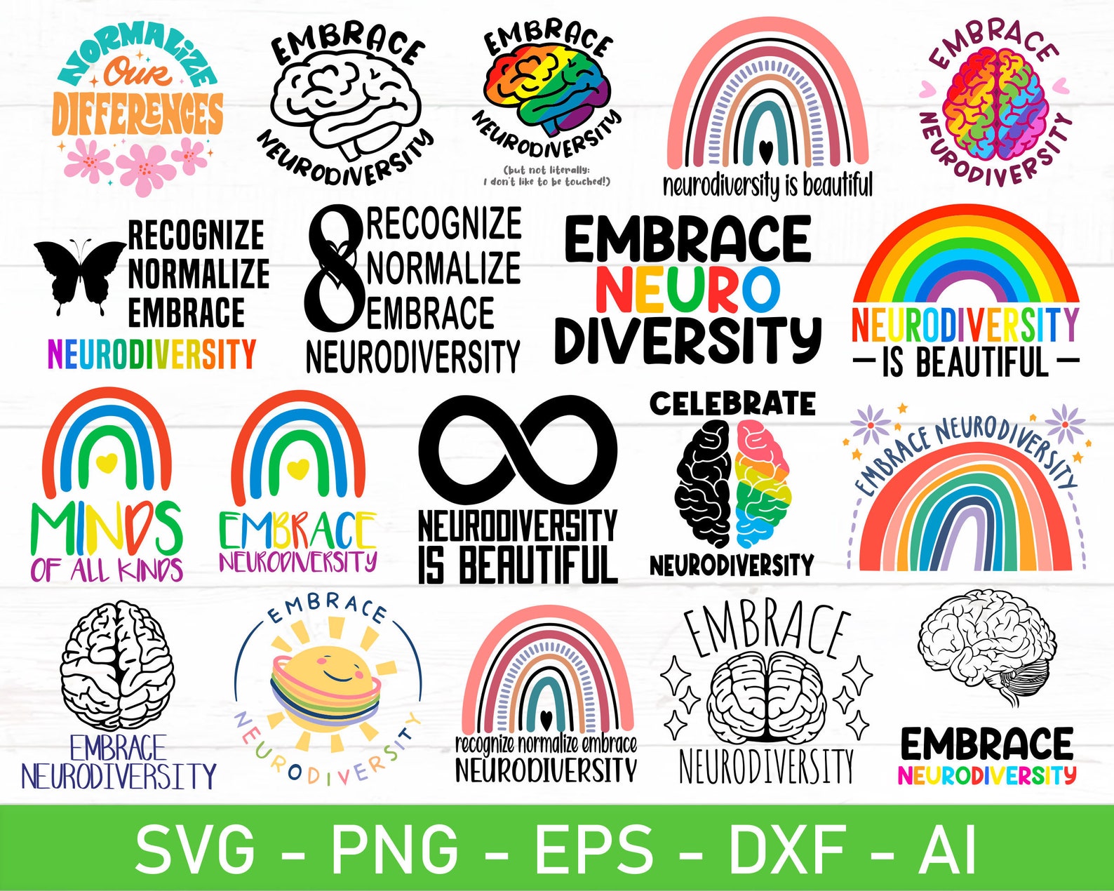 Embrace Neurodiversity Svg, Neurodiversity is Beautiful Svg, Eps, Dxf ...