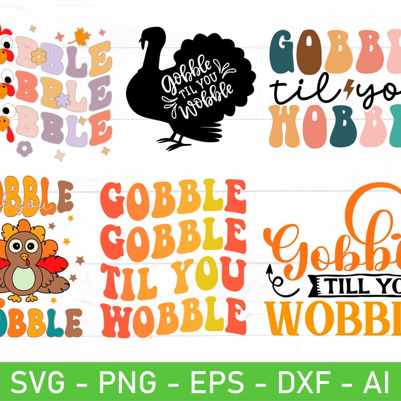Gobble to You Wobble Clip Art - Etsy