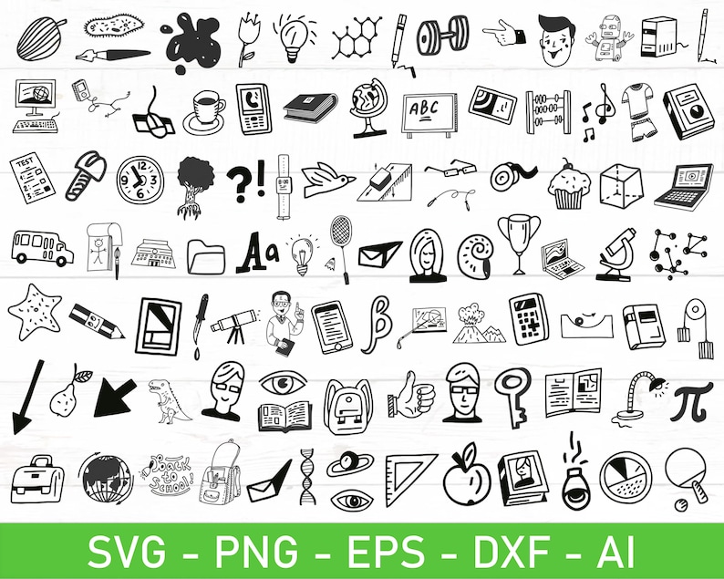 School SVG Bundle, Back to School SVG Bundle, Eps, Dxf, Ai, Png, Files ...