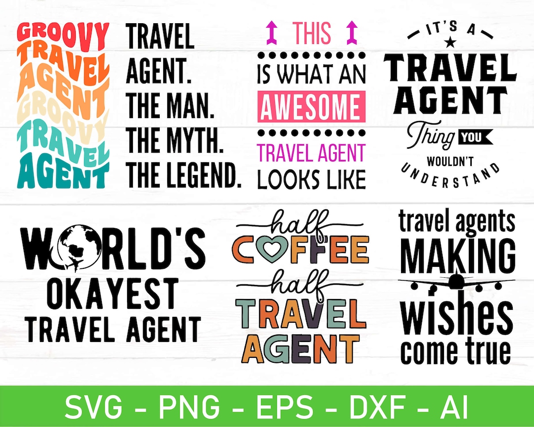 Travel Agent Svg Png Bundle, Best Okayest Travel Agent Retro ...