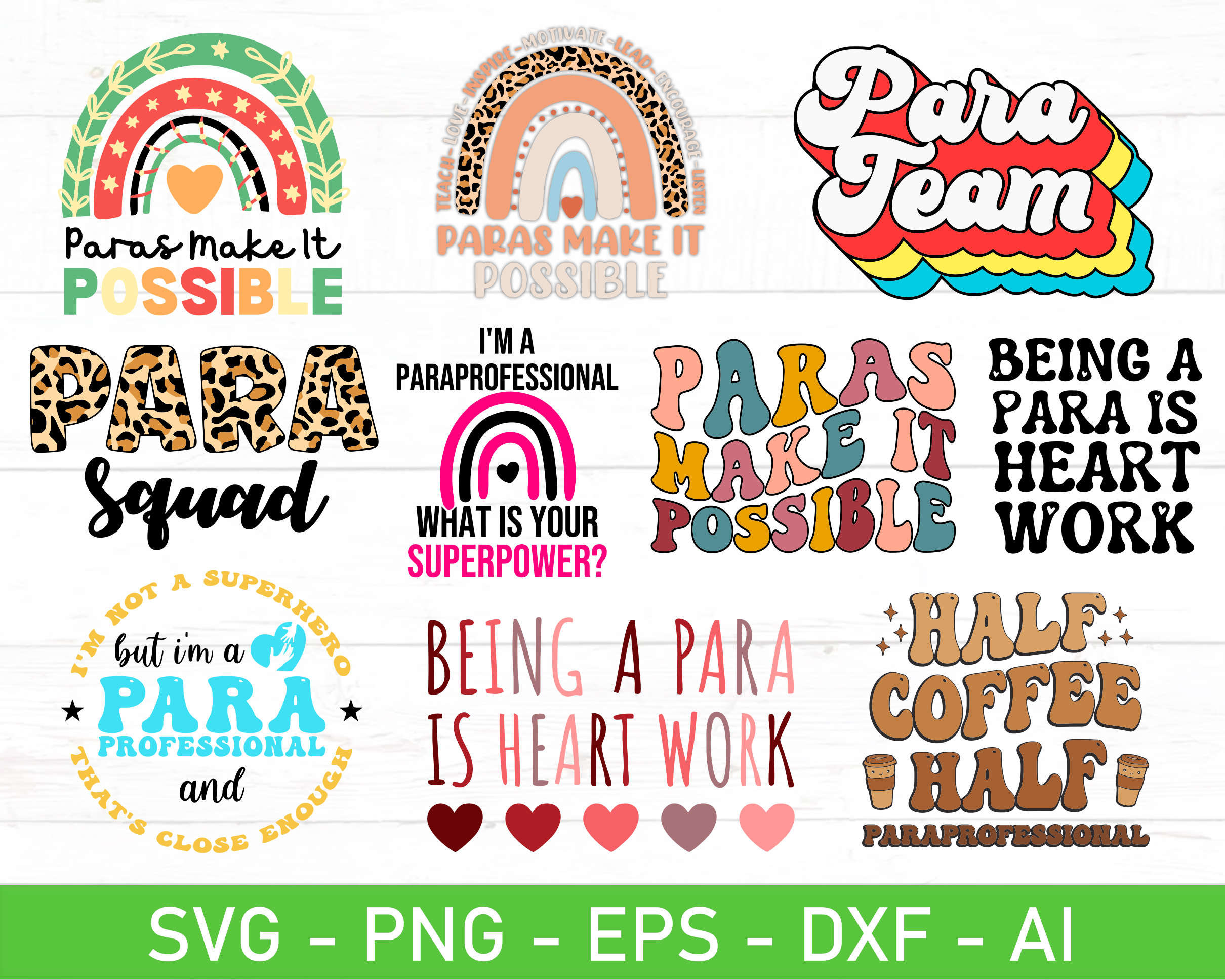 Paraprofessional Svg Para Svg Eps Dxf Ai Png Files for - Etsy UK