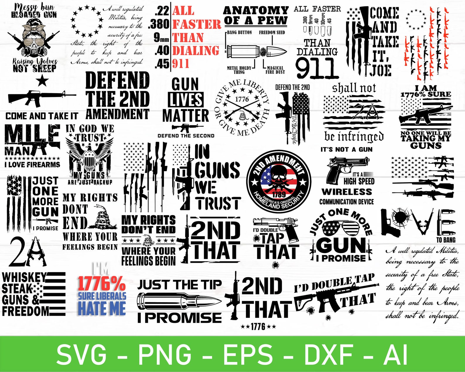 Big Bundle 2nd Amendment Svg Second Amendment Svg Gun Rights - Etsy