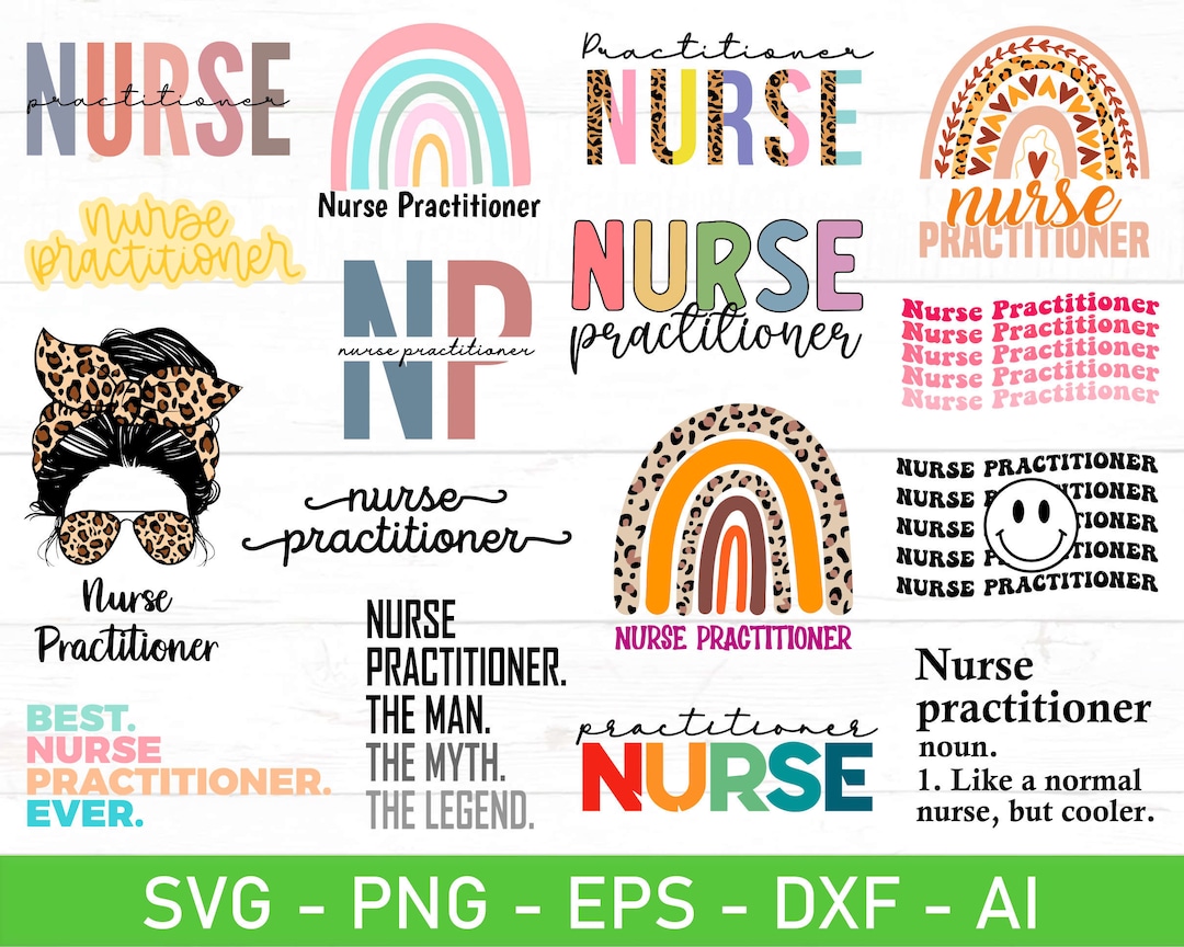 Nurse Practitioner Svg Bundle, Nurse Practitioner Retro Rainbow Wavy ...