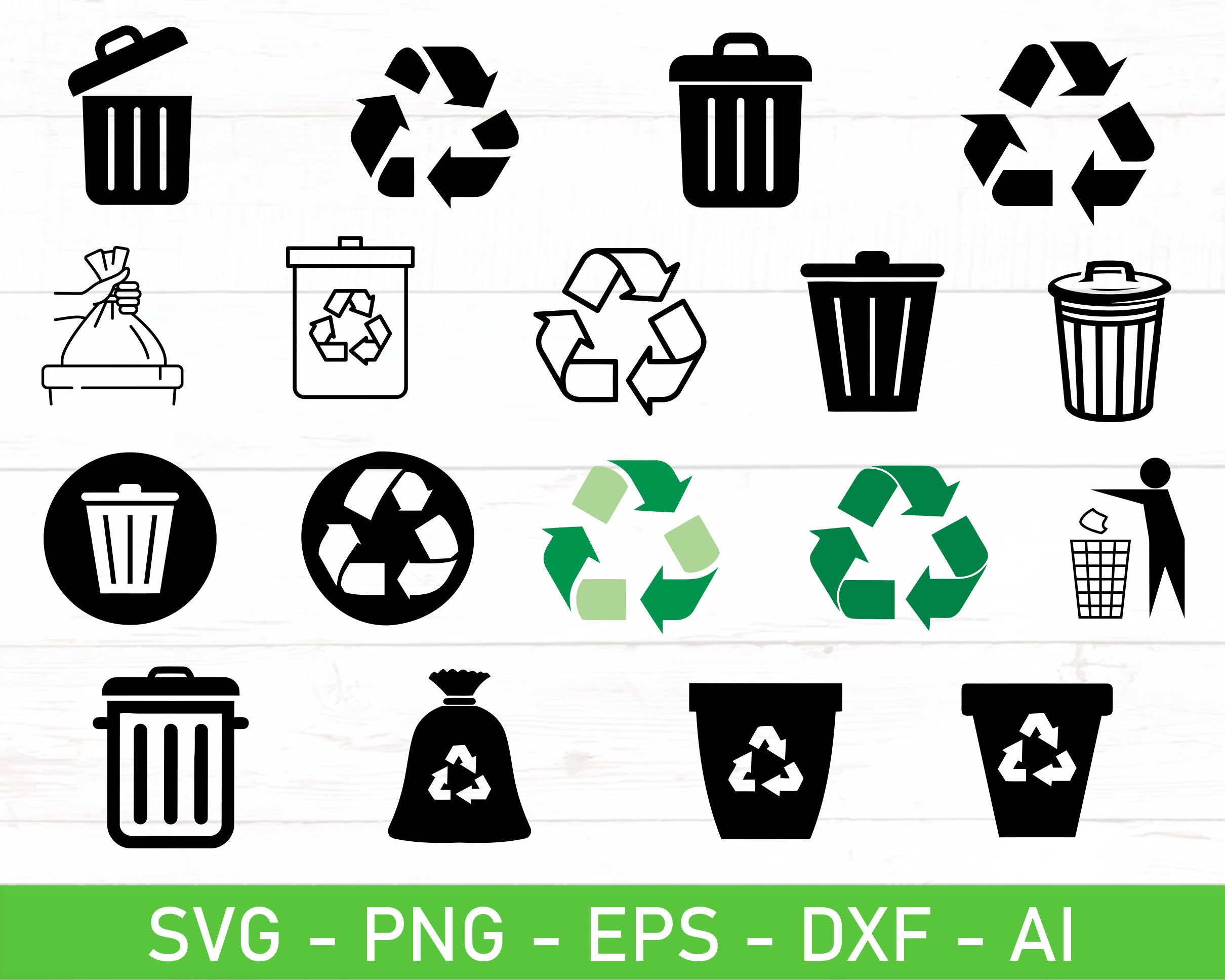 Trash and Recycle Svg, Eps, Dxf, Ai, Png, Files for Cricut - Etsy Canada