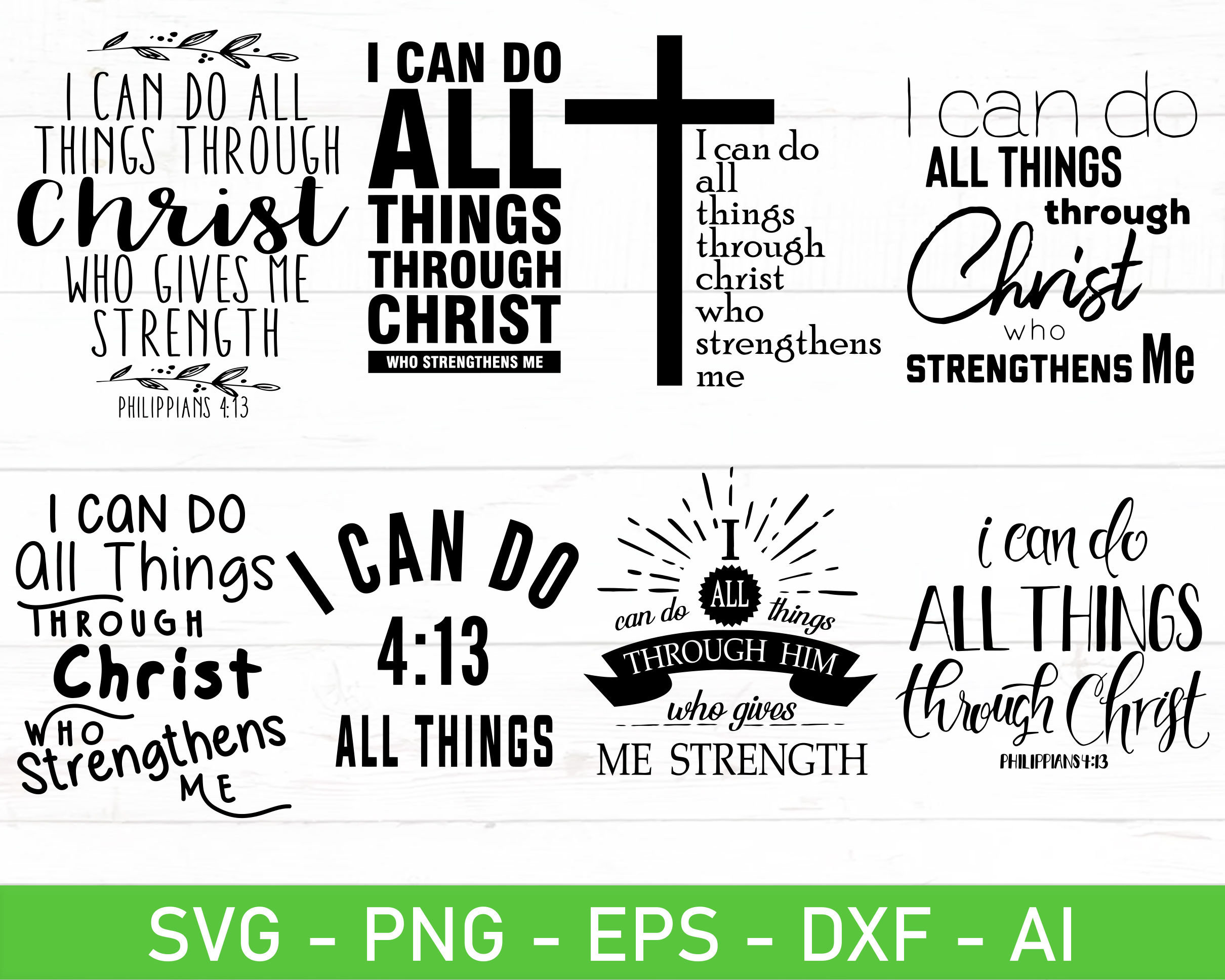 I Can Do All Things Through Christ Who Strengthens Me Svg, Eps, Dxf, Ai ...