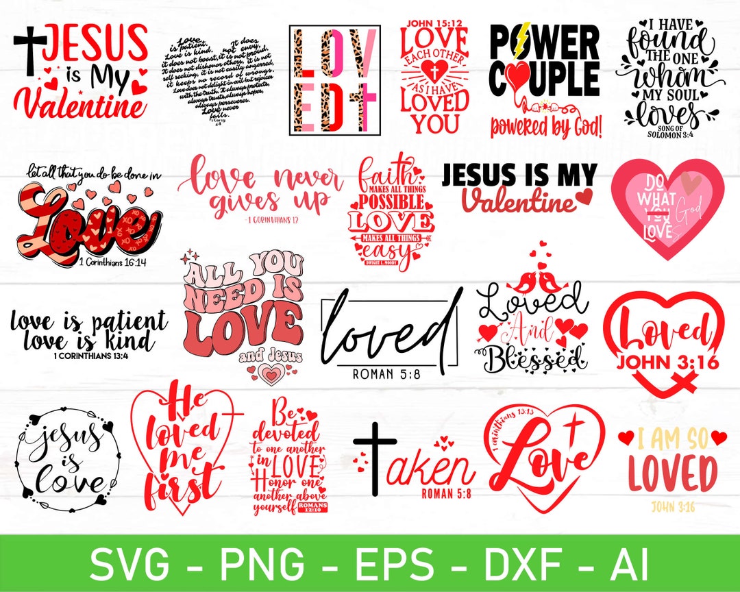 Christian Valentine’s Day SVG Bundle, Love Like Jesus Svg, Bible Verse ...