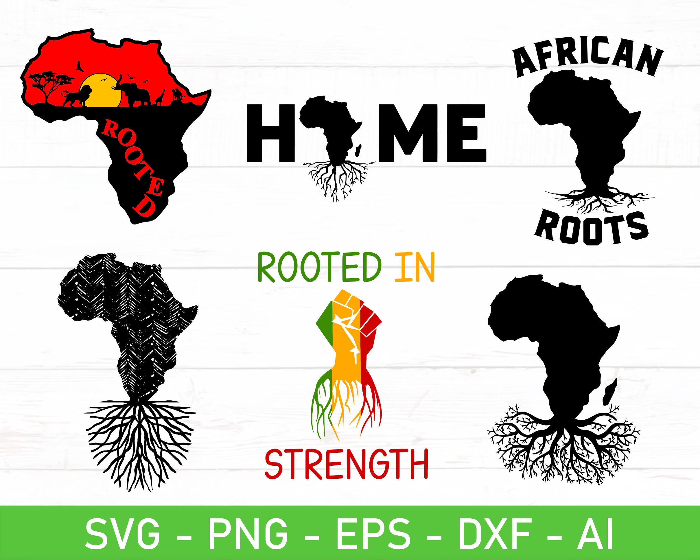 African Roots Svg Bundle, Rooted in Strength Svg, Remember Your Roots ...