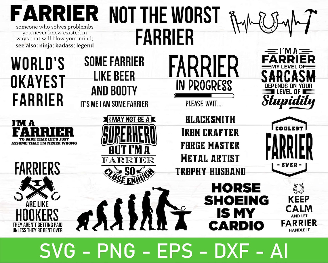 Farrier Svg Png Bundle, Farrier Gift Svg, Farrier Funny Quote Svg Png ...