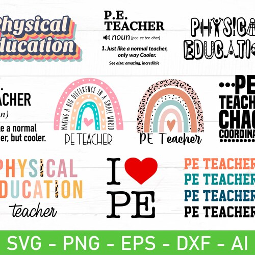 Physical Education Teacher Svg Eps Dxf Ai Png Files for - Etsy