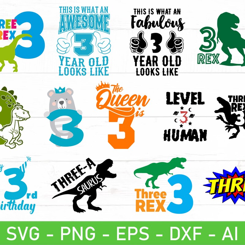 Three Rex Svg - Etsy