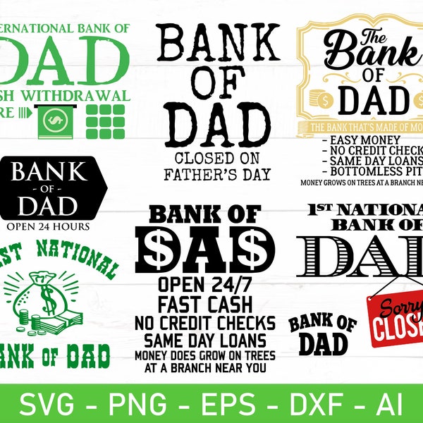 Bank of Dad Svg - Etsy