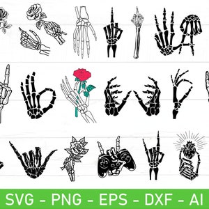 Skeleton Hands Svg Skeleton Hand Svg Skeleton Middle Finger - Etsy