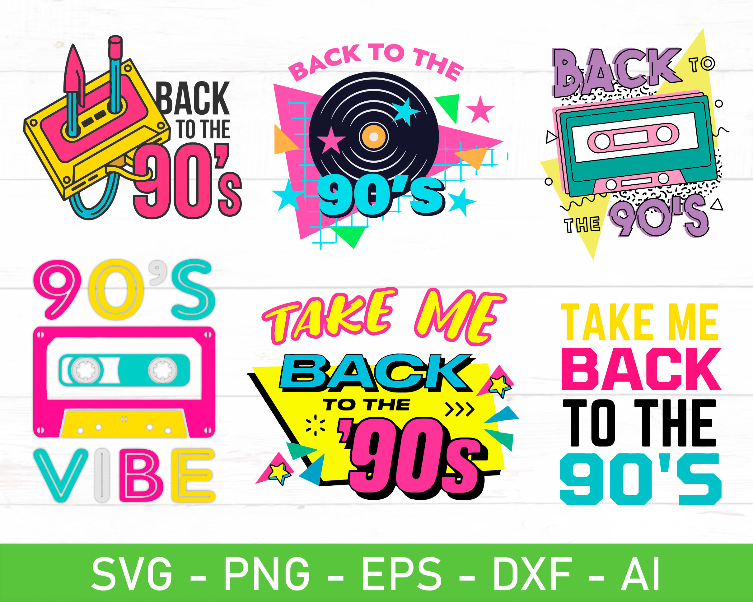 Take Me Back to the 90s Svg Eps Dxf Ai Png Files for - Etsy