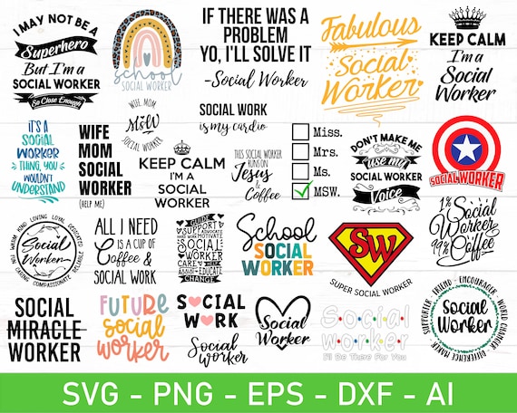 Social Worker Svg Bundle Social Worker Life Svg Social - Etsy