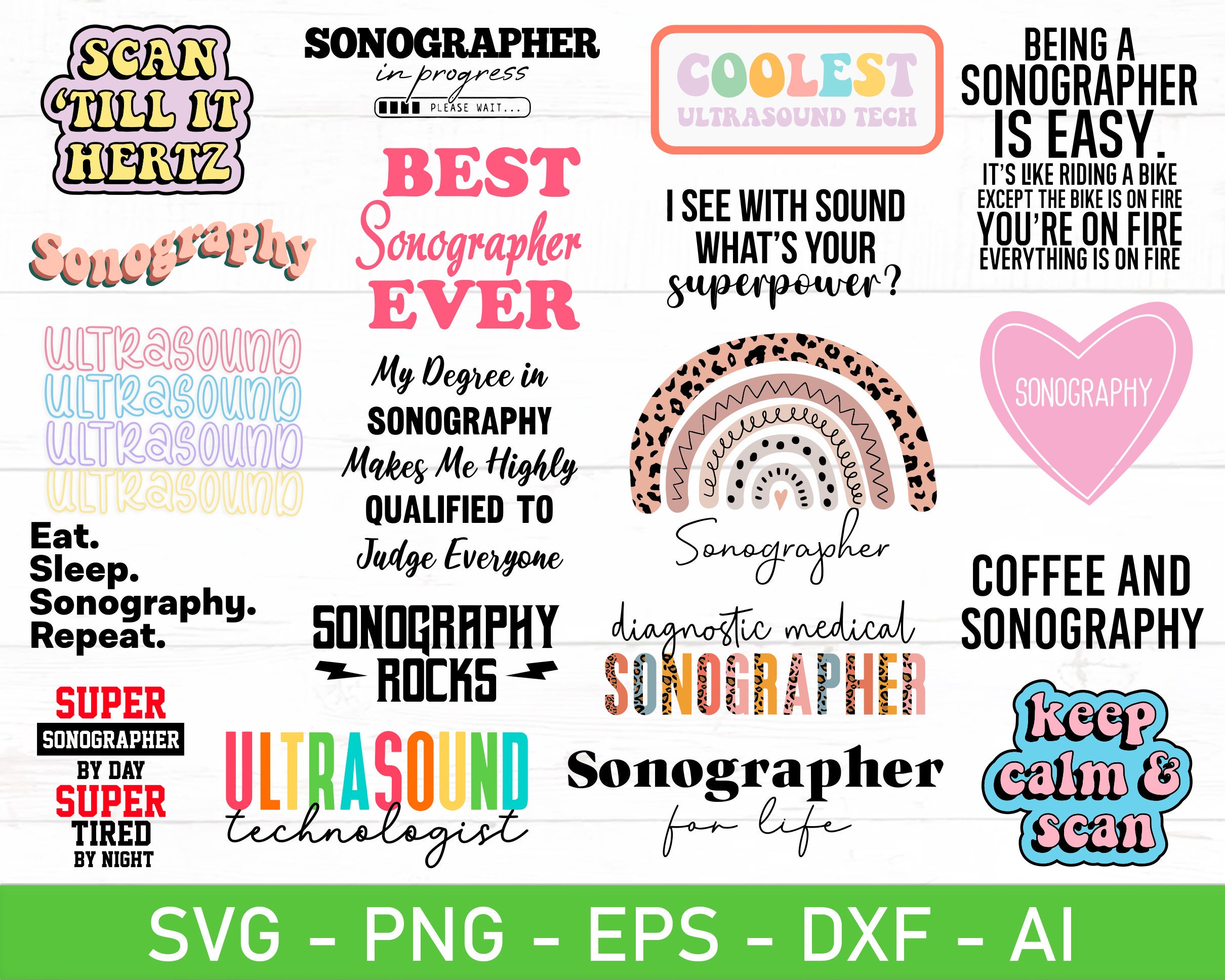 Sonography Svg Png Bundle, Sonographer Svg Png, Ultrasound Tech Svg ...