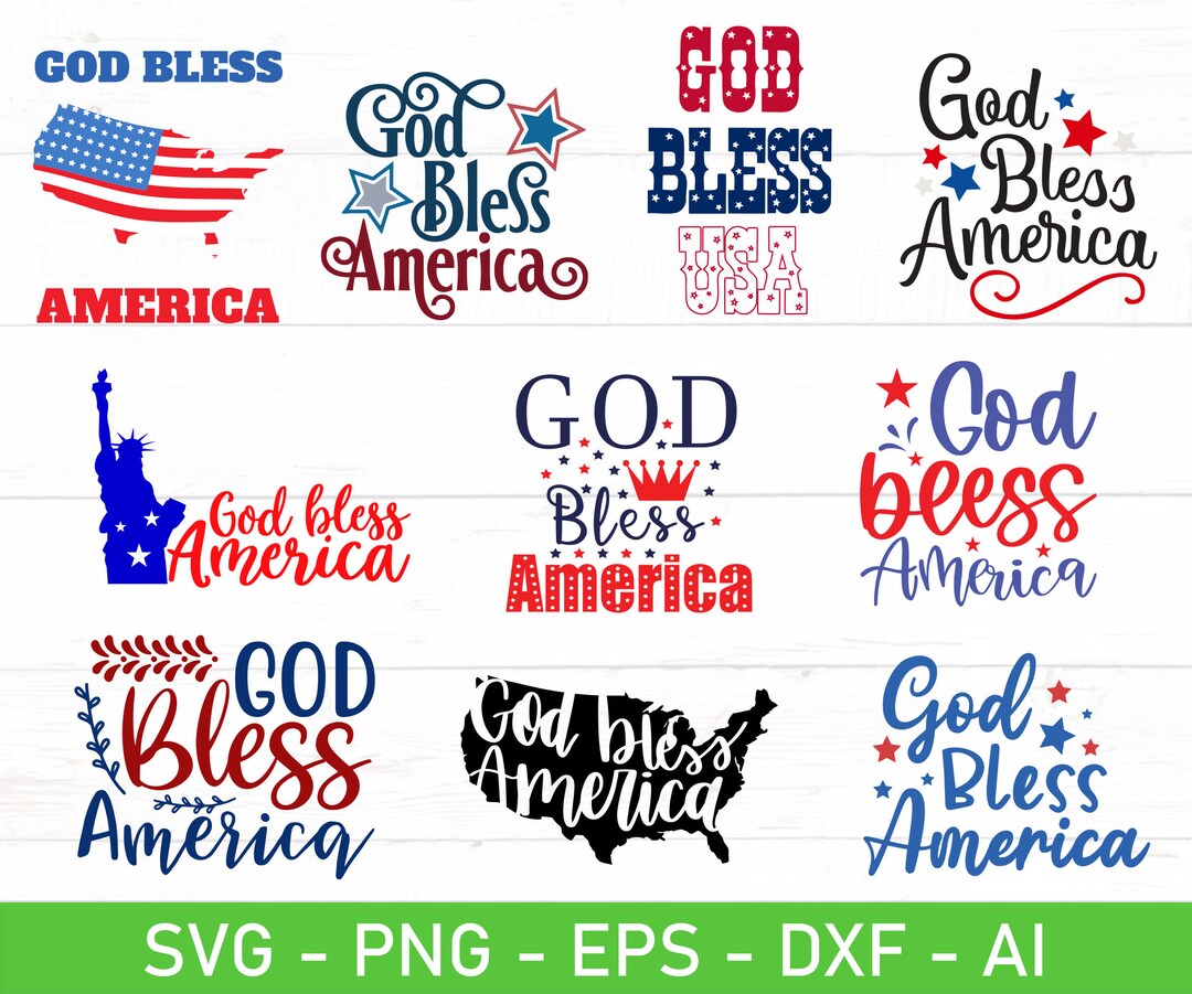 God Bless America Svg Bundle, God Bless USA Svg Bundle, Independence ...