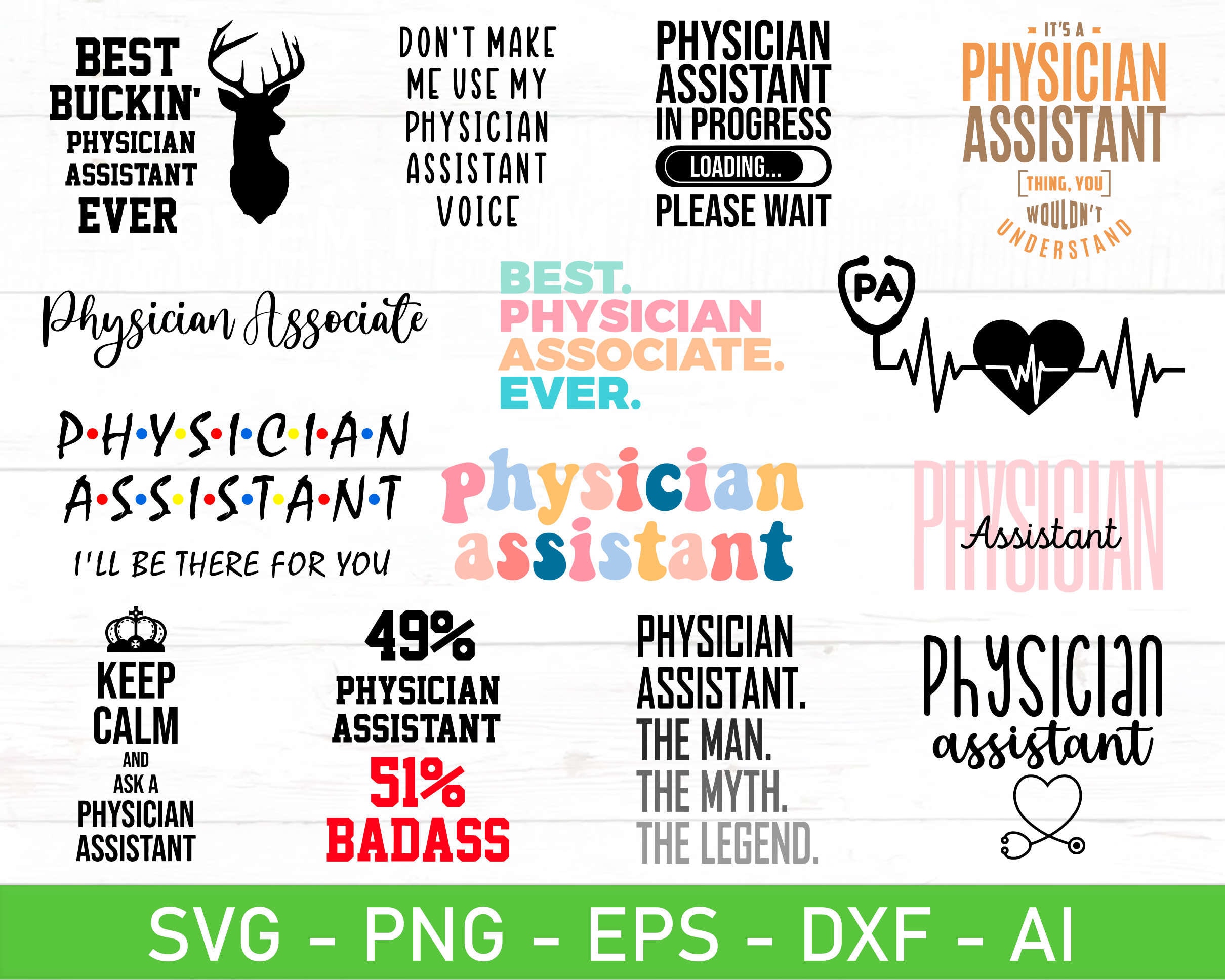Physician Assistant Svg Png Bundle, PA Life Svg, Physician Associate ...