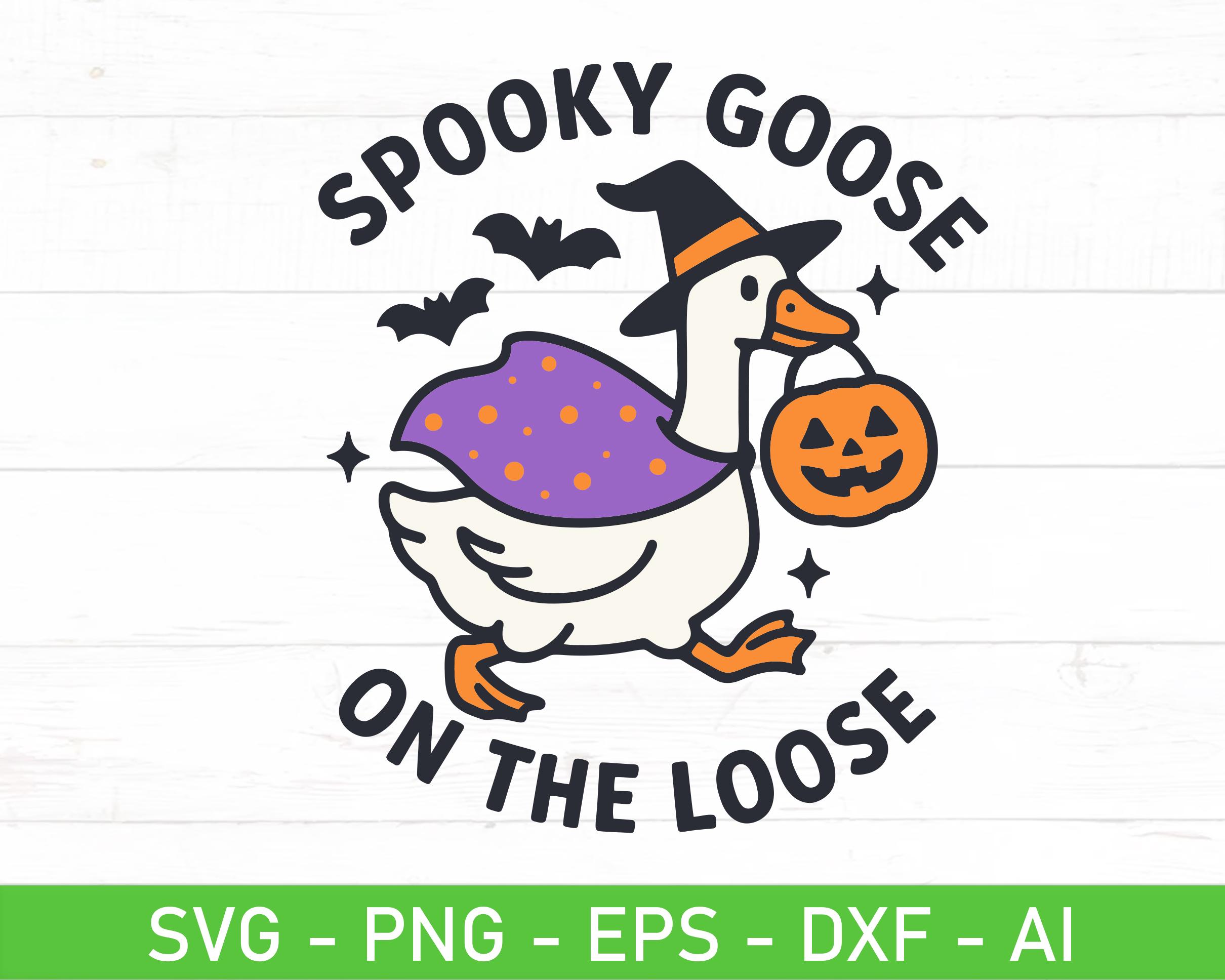 Spooky Goose on the Loose SVG PNG – Funny Halloween Goose With Witch ...