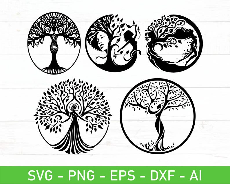 Tree Goddess Svg Png, Goddess Tree of Life Svg Png, Pagan Celtic Svg ...