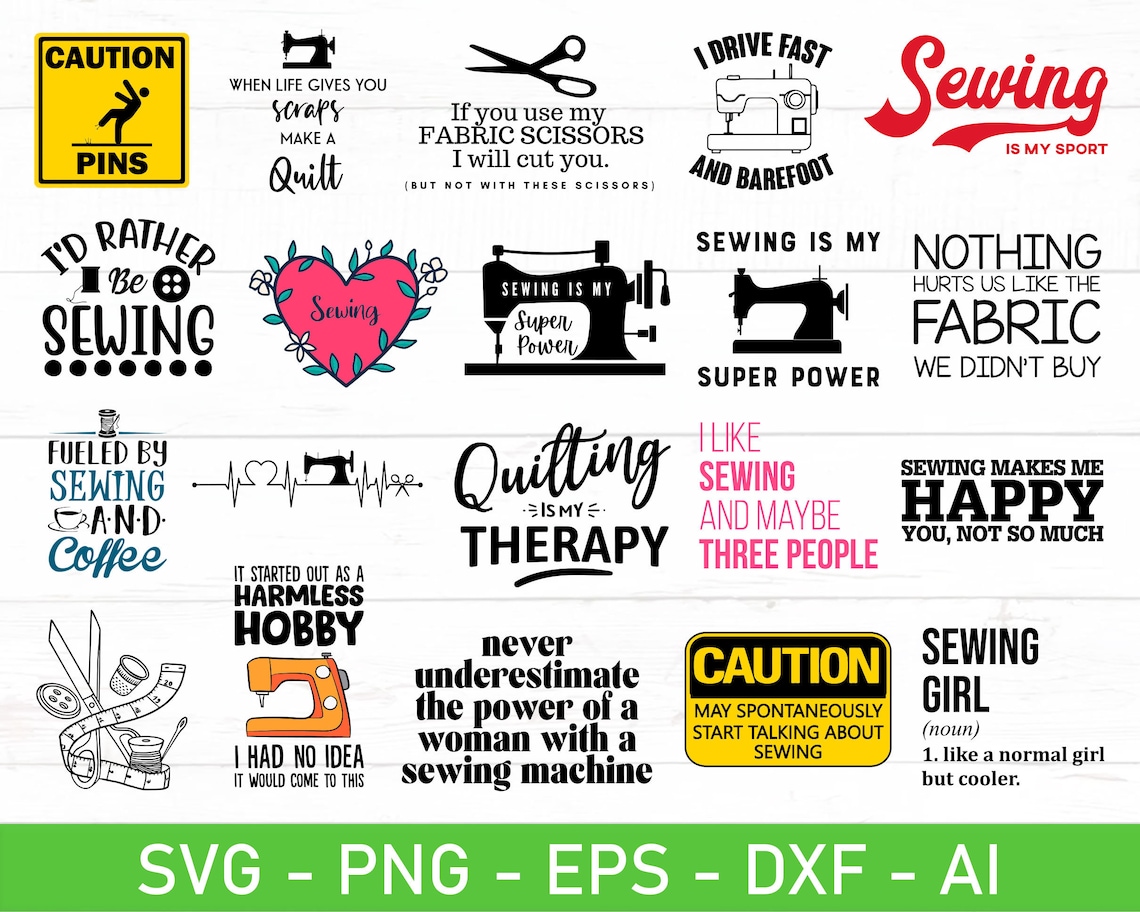 Sewing SVG Bundle Sew SVG Sewing Machine Svg Sewing Room - Etsy