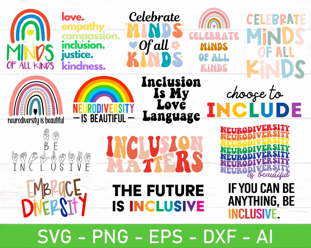 Inclusion Svg Bundle, Inclusion Matters Svg, Embrace Neurodiversity Svg ...