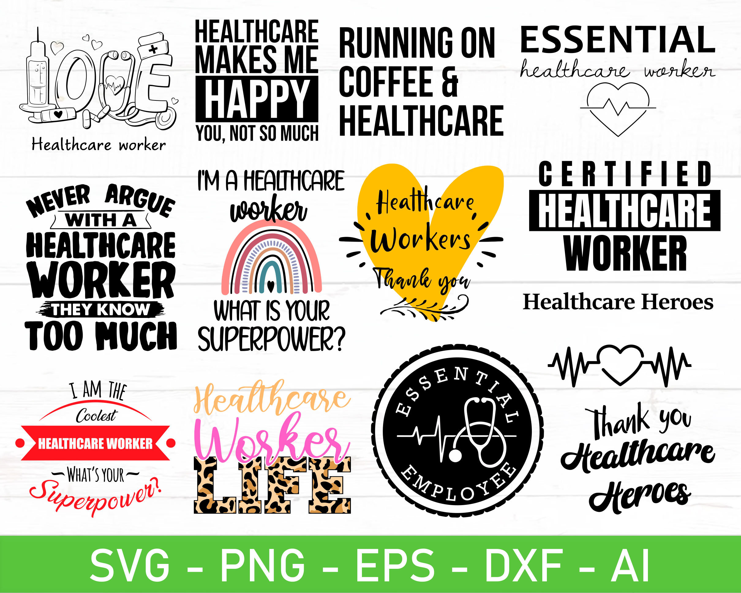Healthcare Worker Svg, Eps, Dxf, Ai, Png, Files for Cricut - Etsy