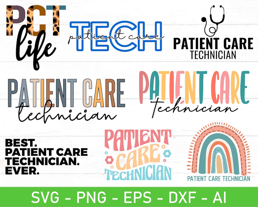 Patient Care Technician Svg Bundle, Patient Care Tech Svg, PCT Svg ...