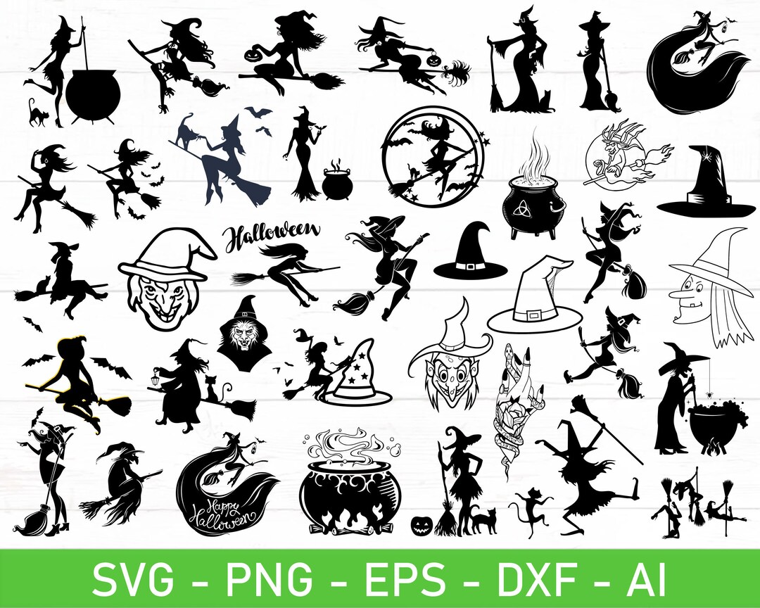 Witch Svg Bundle, Eps, Dxf, Ai, Png, Files for Cricut - Etsy