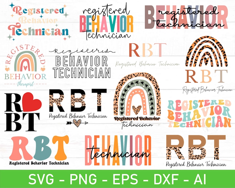 Registered Behavior Technician Svg, RBT Svg Bundle, Eps, Dxf, Ai, Png ...