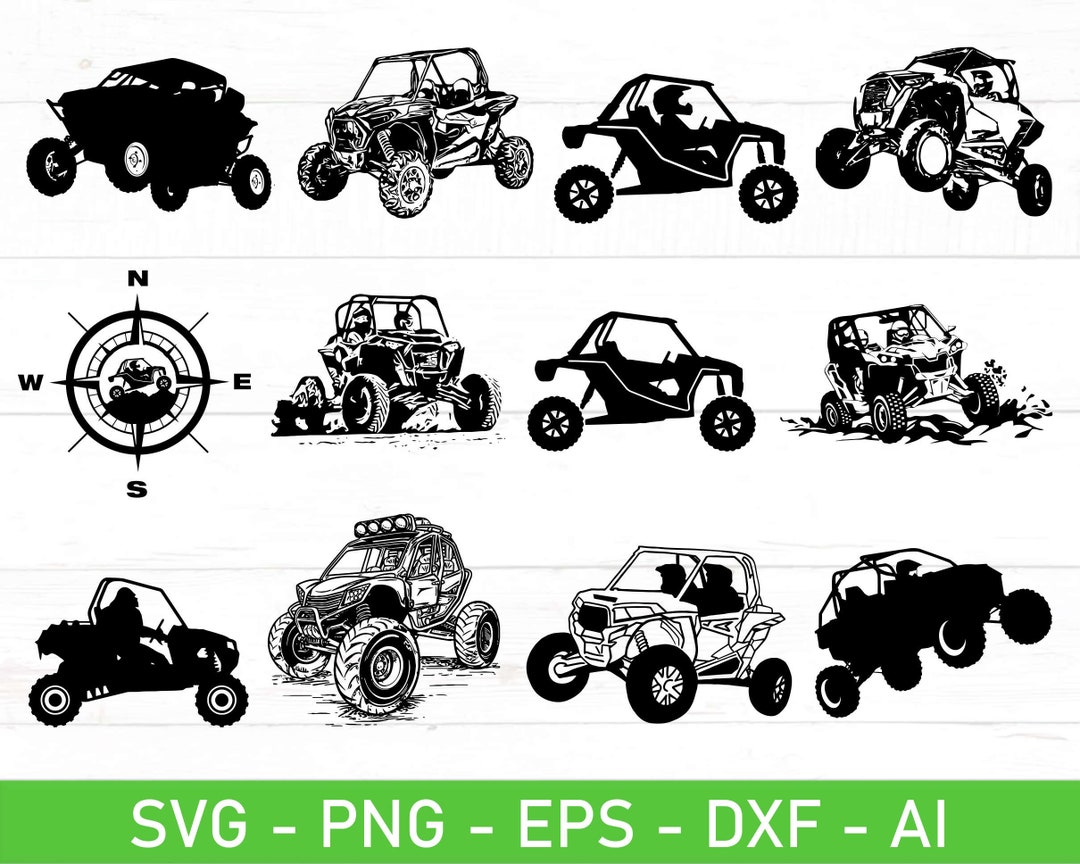 Side by Side Svg Bundle, Side by Side Car Silhouette Svg, off Road Svg, Utv Svg, Utv Png, SXS ...