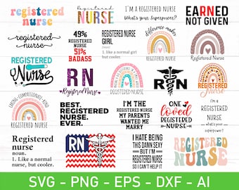 Registered Nurse, RN Svg, Registered Nurse Decal Files, Cut Files for ...