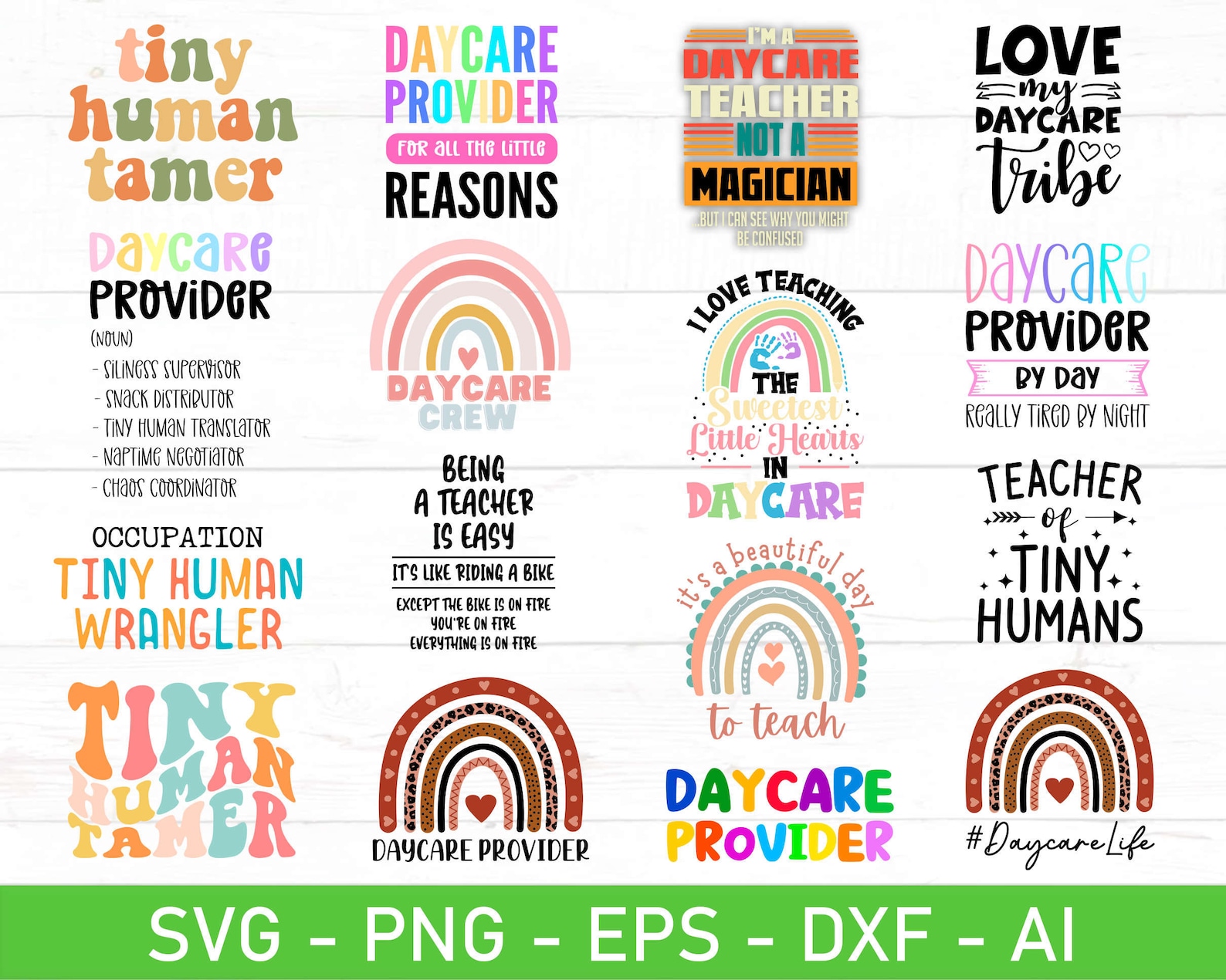 Daycare Teacher SVG Bundle, Daycare Provider Svg, Childcare Provider ...