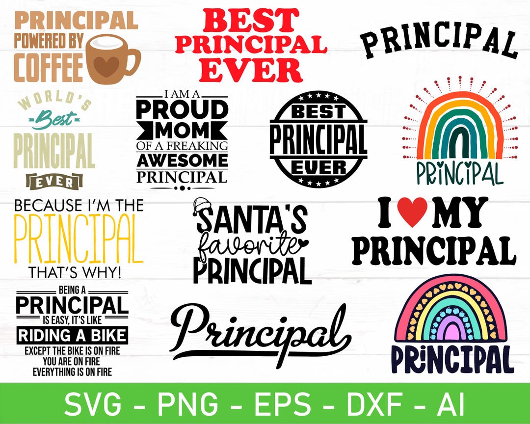 Principal SVG PNG Bundle, School Staff Teacher Principle Gifts ...