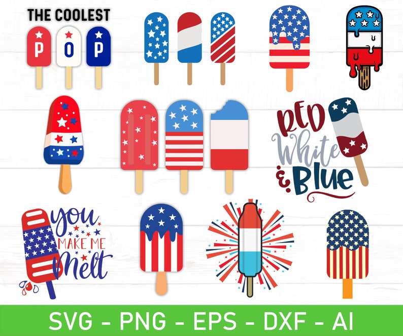 Patriotic Popsicle Svg, Patriotic Ice Cream Svg, Fourth of July Svg ...
