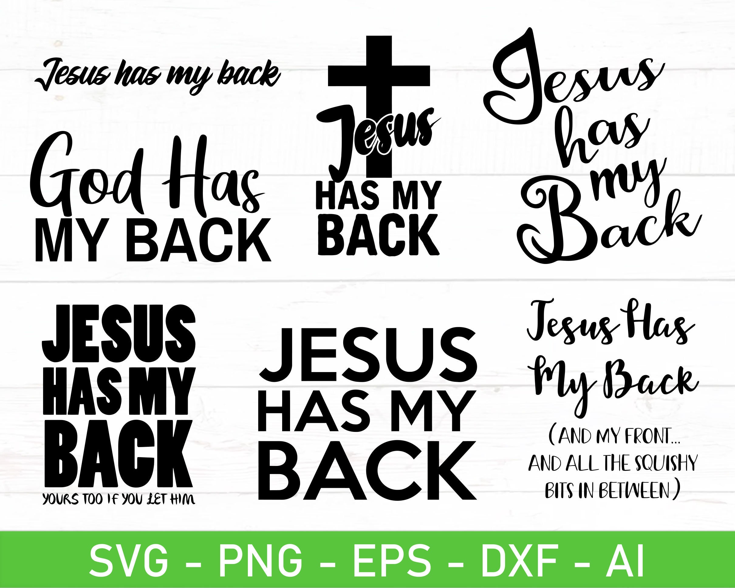 Jesus Has My Back Svg God Has My Back Svg Eps Dxf Ai Png | Etsy