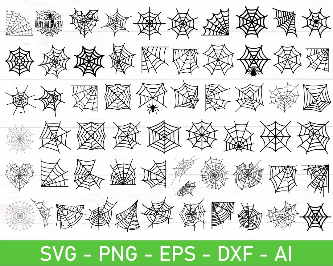 Spider Web Svg Bundle, Eps, Dxf, Ai, Png, Files for Cricut - Etsy