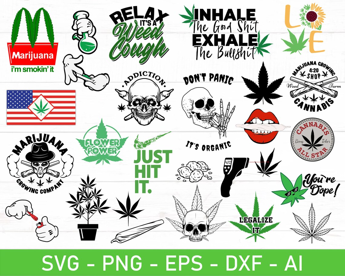 Weed svg Bundle Weed svg Weed Leaf svg Marijuana svg eps | Etsy