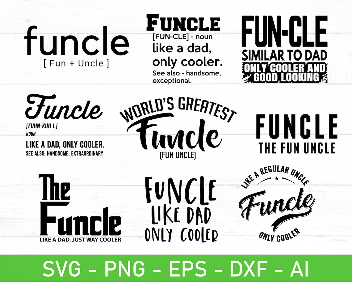 Funcle Svg Fun Uncle Svg Funcle Definition Svg Uncle Funny | Etsy Canada