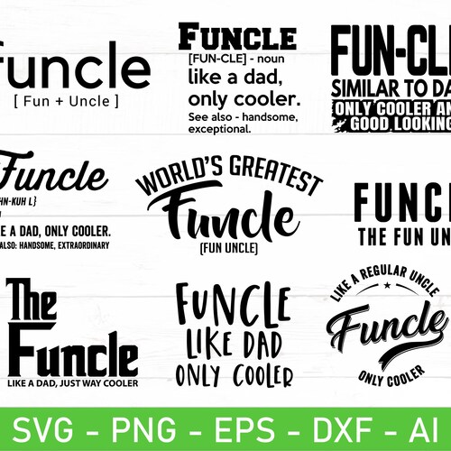 Funcle Fun Uncle SVG PNG Digital Download - Etsy
