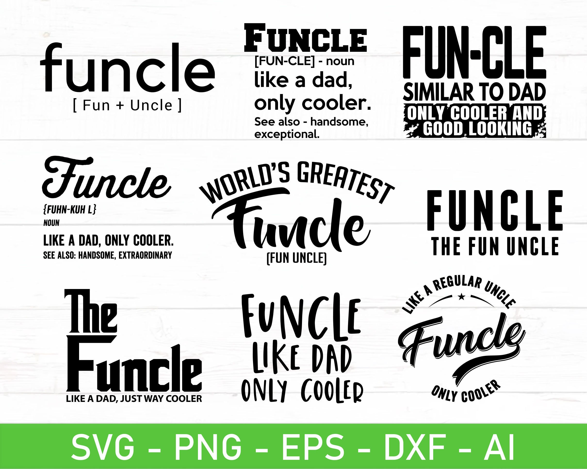 Funcle Svg Fun Uncle Svg Funcle Definition Svg Uncle Funny | Etsy Canada
