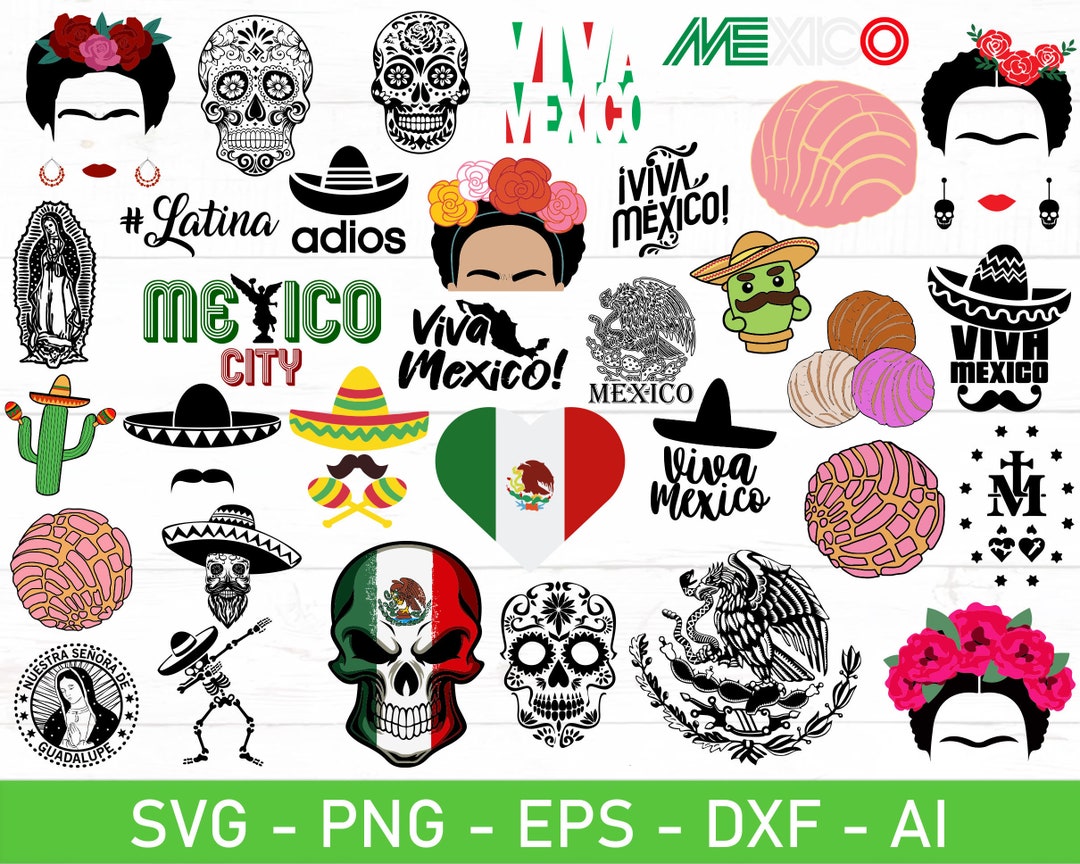 Mexican Bundle SVG Mexico Emblem Svg Sugar Skull Svg Eps - Etsy UK