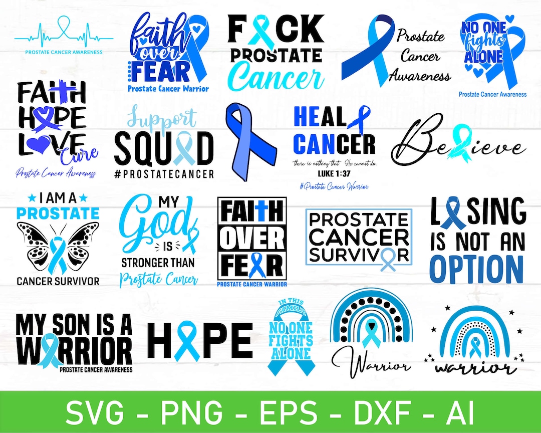 Prostate Cancer Svg Png Bundle, Blue Ribbon Svg, Light Blue Ribbon Svg ...