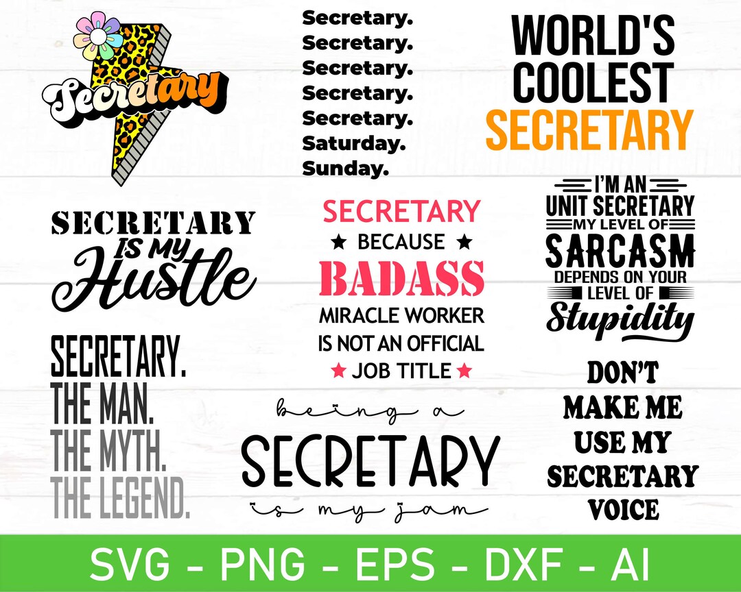 School Secretary Svg Png Bundle, Secretary Shirt Svg, Funny Secretary ...